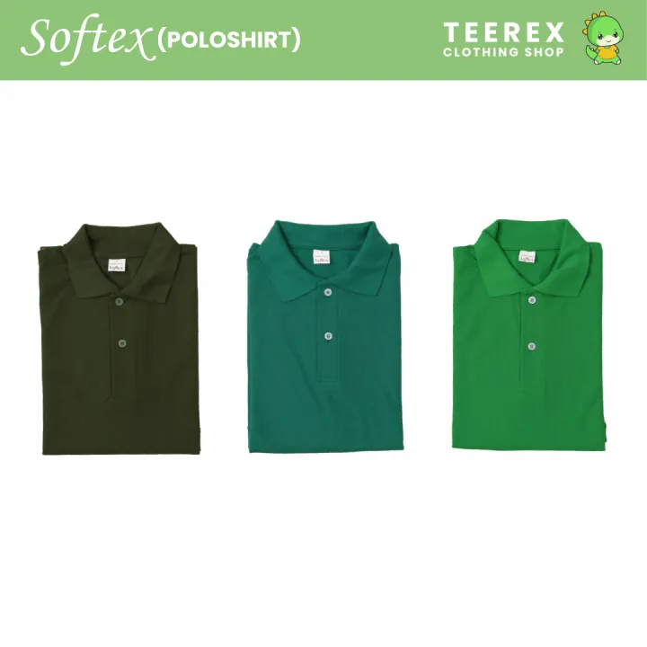SOFTEX Honeycomb UNISEX PLAIN POLO SHIRT SAFARI DARK GREEN FERN GREEN ...