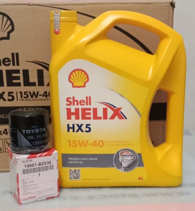 paket ganti oli avanza Shell helix HX5 15w-40 | Lazada Indonesia