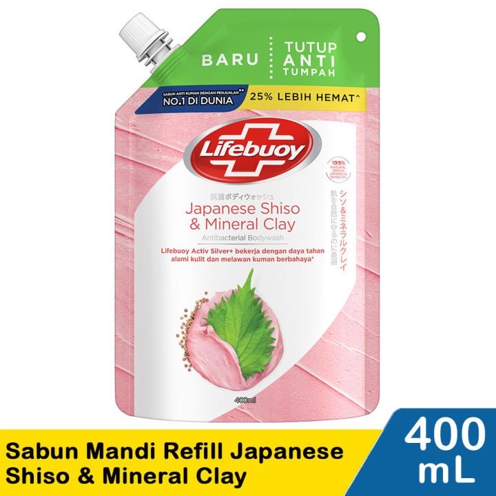Lifebuoy Sabun Mandi Cair Refill Japanese Shiso & Mineral Clay 400mL | Lazada Indonesia