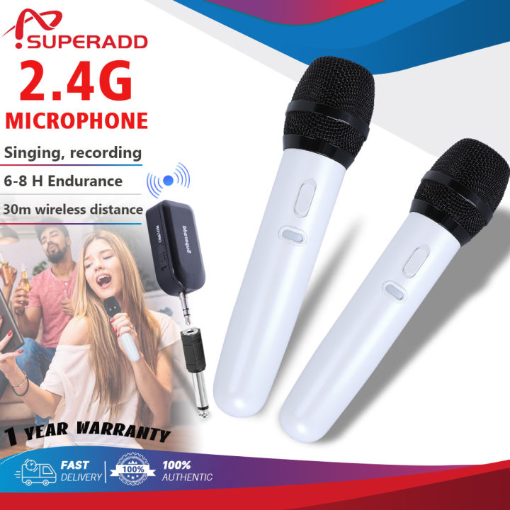 3.5mm 6.5mm white wireless microphone karaoke set home mikrofon mic for ...