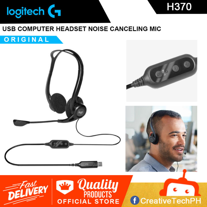 ORIGINAL Logitech H370 USB Computer Headset (NOISE CANCELING MIC ...