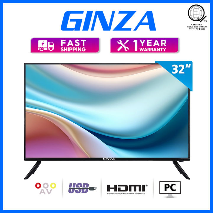 GINZA 32 INCH TV Flat screen LED TV Ultra-slim Television Not Smart TV with HDMI AV VGA USB ...