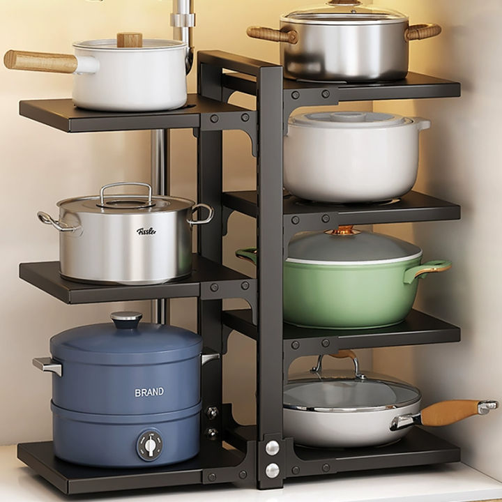 Kitchen Pan Mount Rack Stacking Under Sink Stainless Steel Side Dish ...