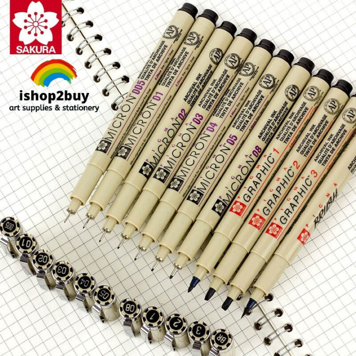 Pigment Liner Fineliner Drawing Pen Sakura Pigma Micron Pen Black Barrel Set 100th Anniversary ...