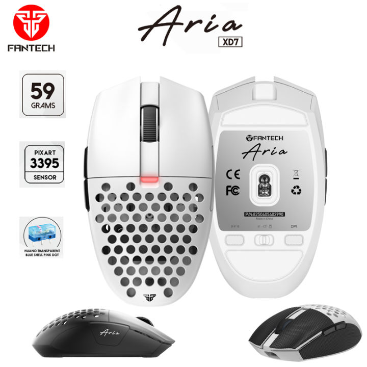 FANTECH Aria XD7 Gaming Mouse PIXART 3395 Rechargeable Tri Mode 2.4G ...