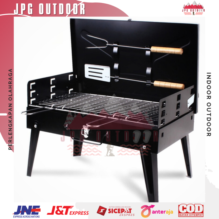 Alat Panggang BBQ Barbeque Outdoor Camping Grill Stove Lipat Portabel ...
