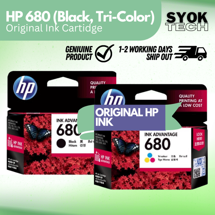 HP 680 Black, Tri-Color, Combo, Twin Pack, Original Ink Advantage ...