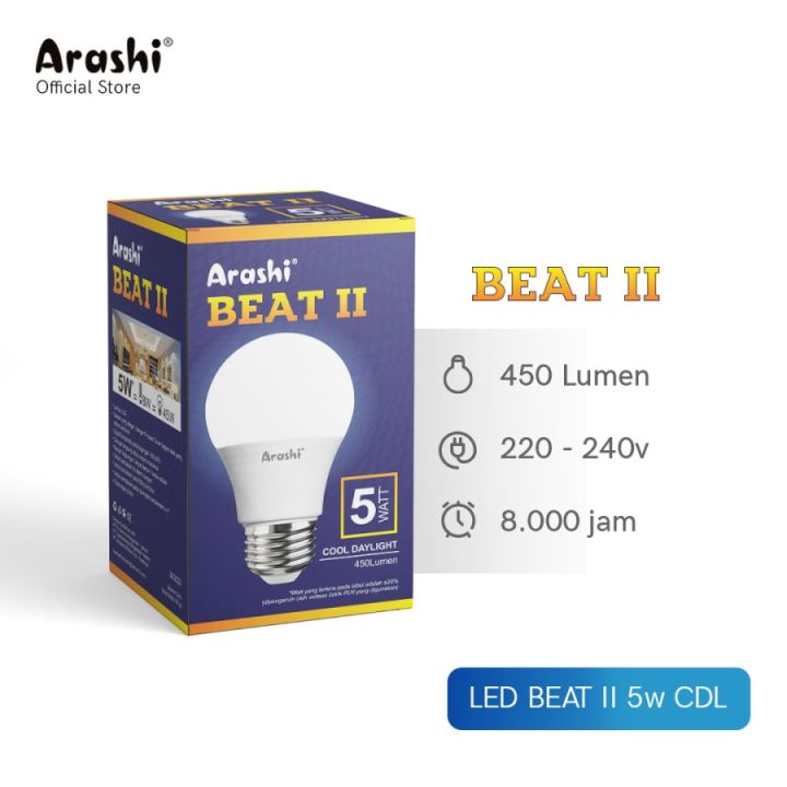 BOHLAM LED BULB ARASHI BEAT LAMPU LED ARASHI BEAT 5W 5 WATT GARANSI ...