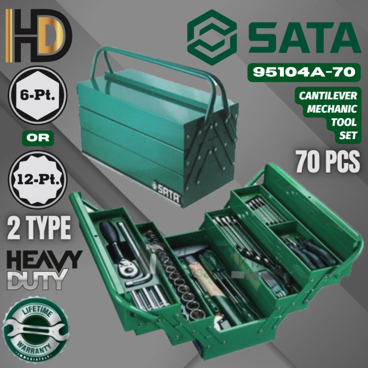 SATA 70 pcs Cantilever Mechanic Tool Chest & Tray Set, DR.1/2″, 12PT ...