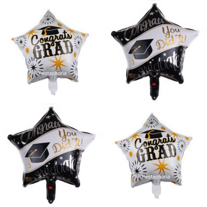 Balon Foil Graduation / Wisuda Congrats Grad Star Toga Size 45 cm ...
