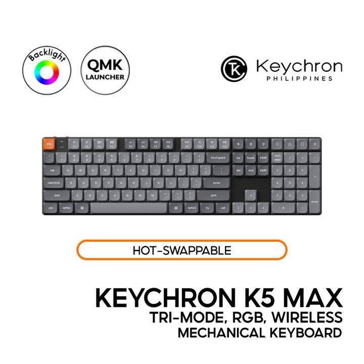 Keychron K5 Max QMK/VIA Mechanical Full/104keys, Tri-mode, RGB LED ...