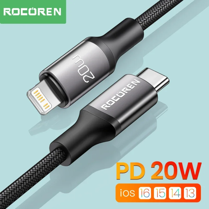Rocoren PD 20W USB C to Lightning Cable for iPhone 14 13 12 Pro Max X ...