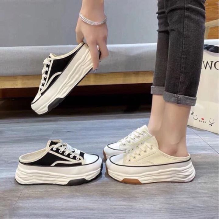 Shoe Store PH1 Korean style flat form half rubber shoes for women LZ LK ...