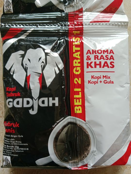 Kopi Gadjah Tubruk manis aroma rasa khas kopi gula 23g renceng 15 ...