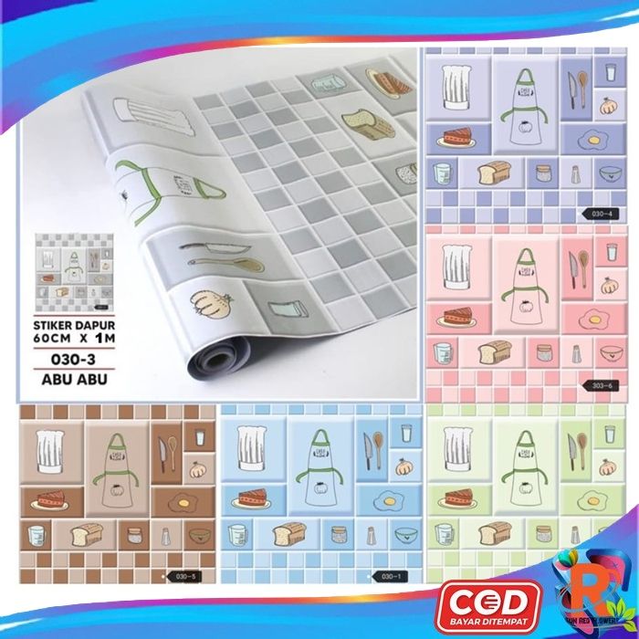 TERMURAH Wallpaper Stiker Dinding Dapur 60cm x 1m Stiker Dapur Meja ...