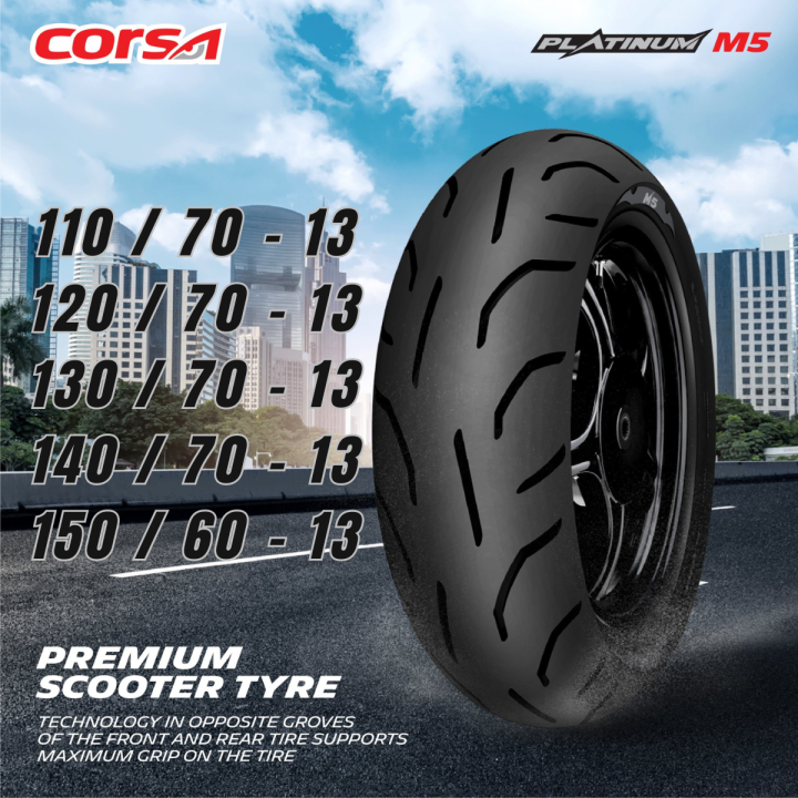 Corsa Platinum M5 Tubeless Size 13 Motorcycle Tire YAMAHA NMAX 155 ...