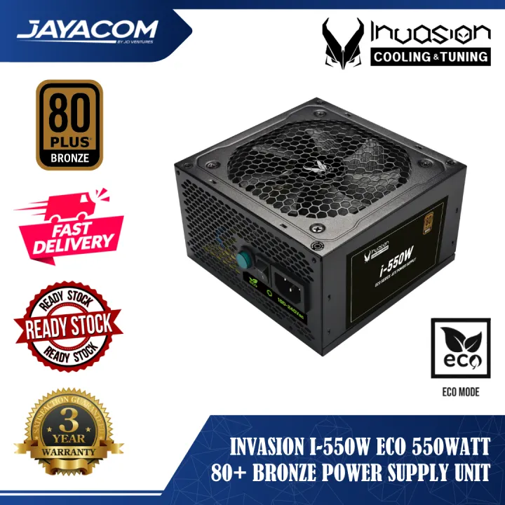 Invasion i-550W Eco 550Watt 80+ Bronze Power Supply Unit PSU | Lazada