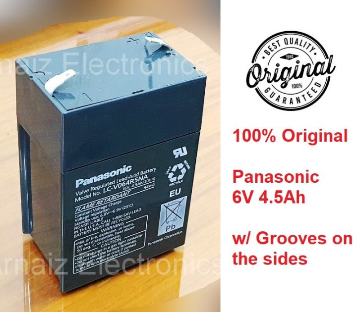 Panasonic 6V 4.5Ah SLA Rechargeable Battery LC-V064R5NA Valve Regulated ...