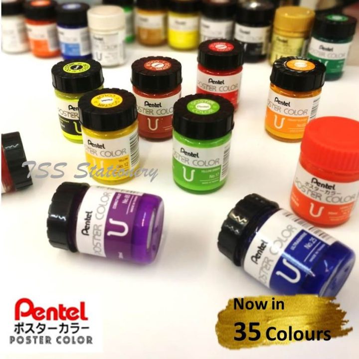 PENTEL Poster Color 30ml (Per Bottle) - watercolour painting | Lazada