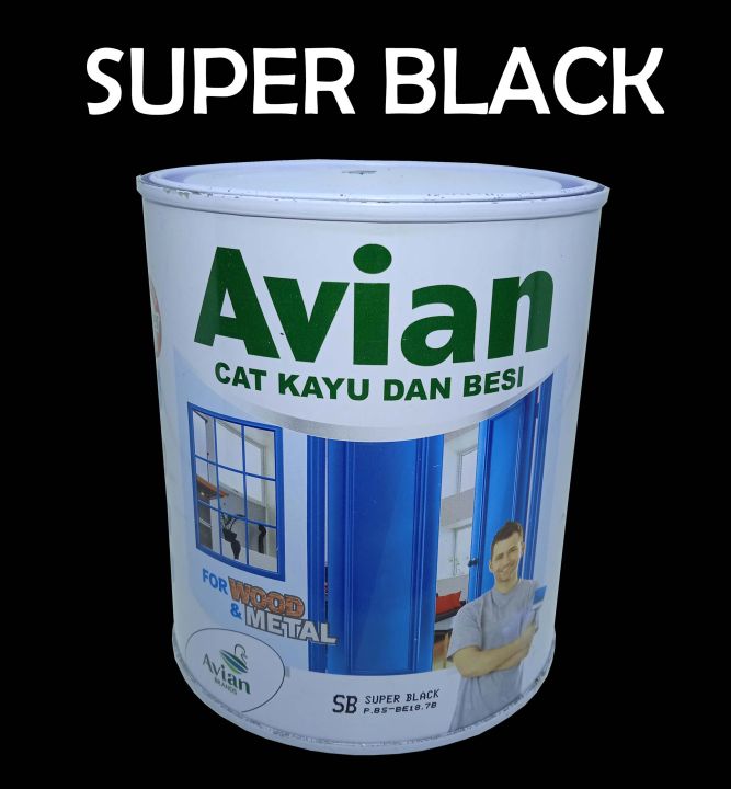 Cat kayu besi avian gloss super white putih dan super black hitam 0 ...