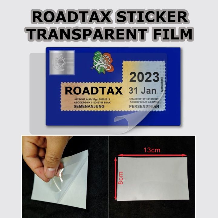 Roadtax Sticker Film Transparent Clear Road Tax Car Kereta Accessories ...
