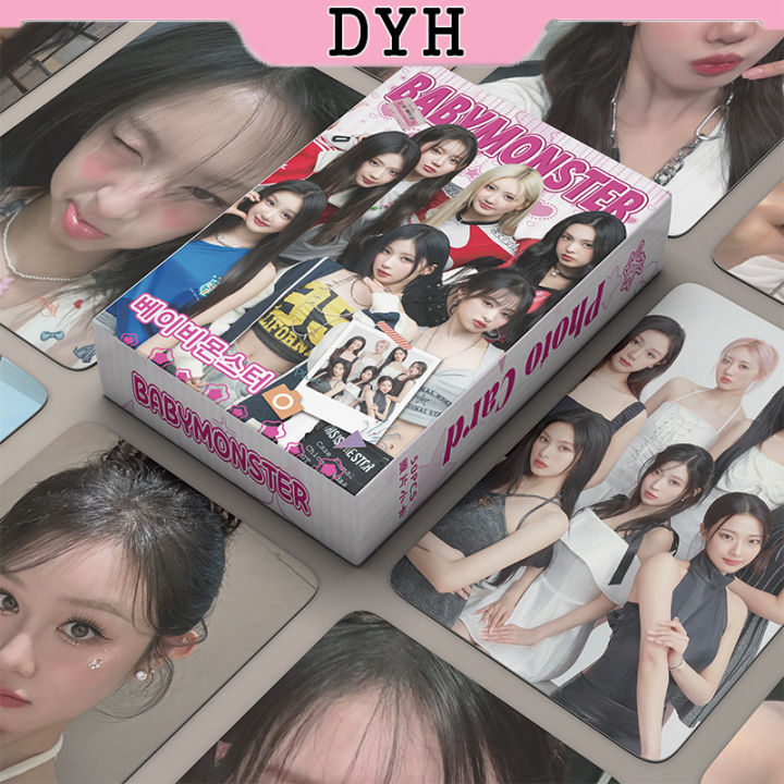 50pcs/box BABYMONSTER Laser Card RUKA PHARITA Photocards LOMO Card KPOP ...