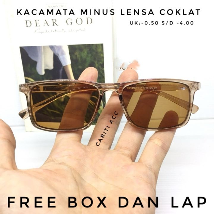 COD kacamata minus jarak jauh pria dan wanita lensa coklat terbaru free ...