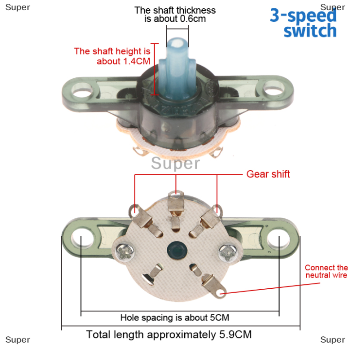 Super Round Fan Speed Control Switch For Floor Fan Wall Fan Gear Switch ...