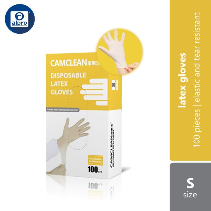 Camclean Disposable Powder Free Latex Glove (S/ M/ L) | Natural Latex ...