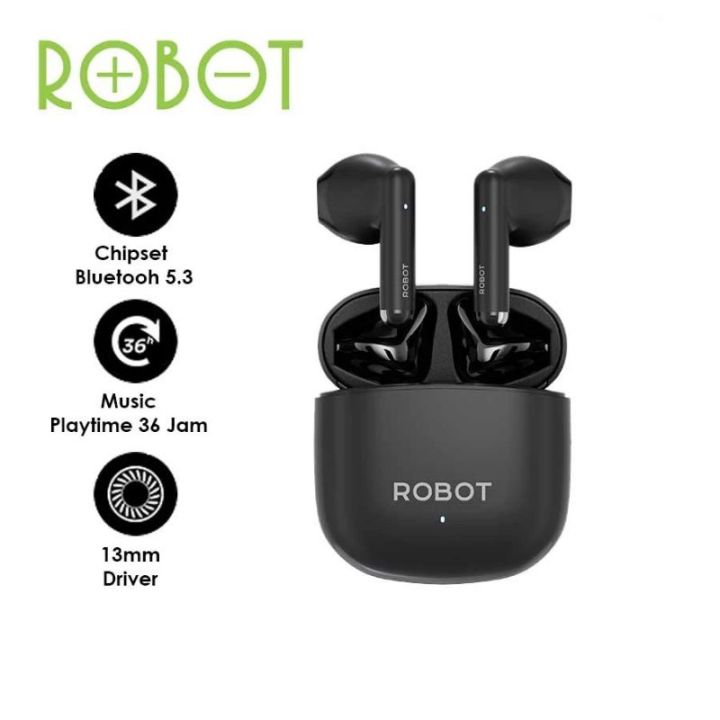 Headset Bluetooth Robot T60 TWS Half Ear Wireless | Lazada Indonesia