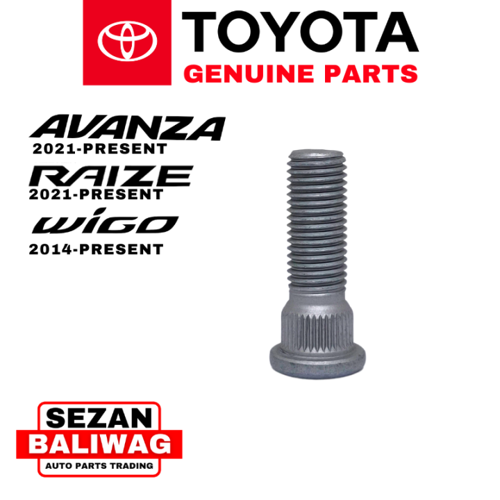 ORIGINAL TOYOTA FRONT WHEEL BOLT / STUD BOLT WIGO AVANZA RAIZE 2014 ...