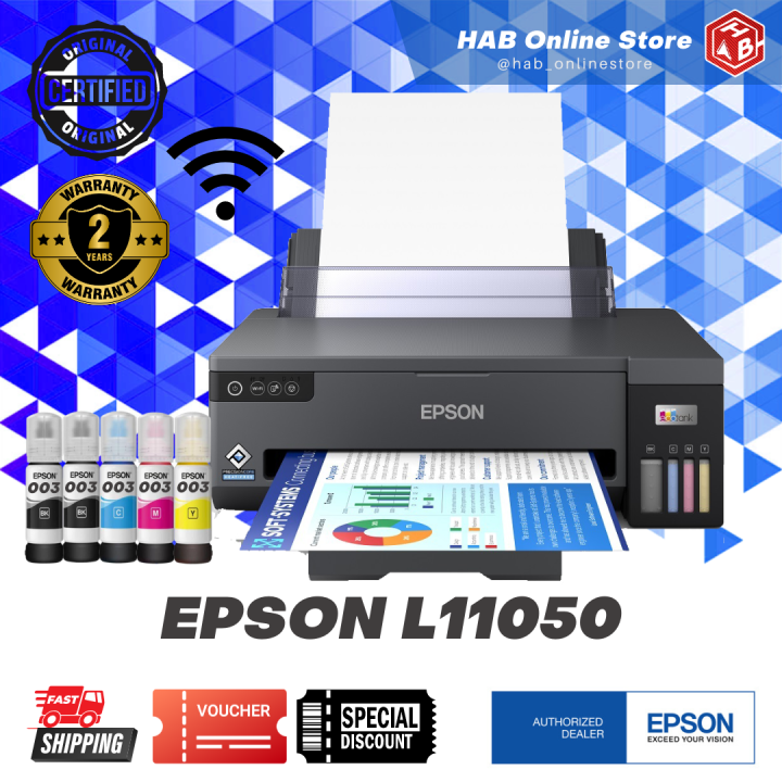 Epson L11050 Wireless EcoTank A3+ 4-colors Printer Borderless up to A3 ...