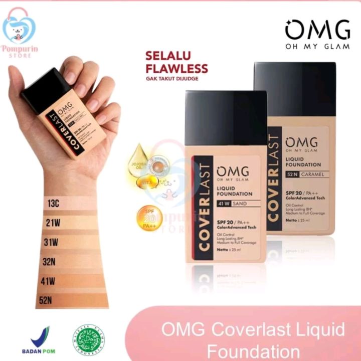 OMG Coverlast Liquid Foundation High Coverage 6 Shades SPF20 oH mY gLAM ...