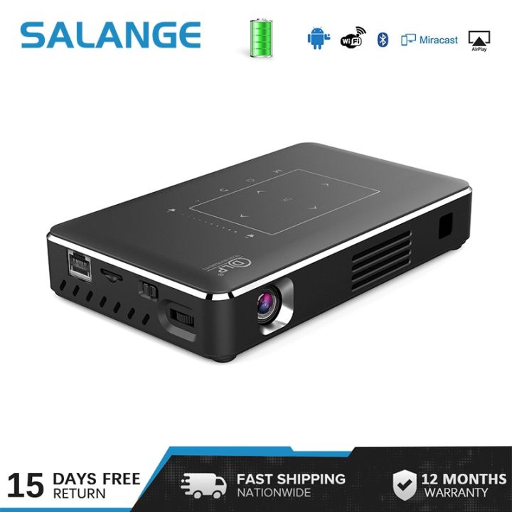 Salange P10 DLP Projector mini portable 4K ultra hd Android WiFi Mini ...