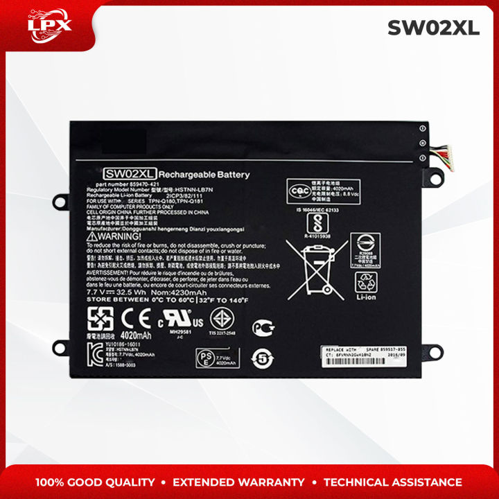 HP Laptop Battery HSTNN-LB7N, SW02XL, SW02032XL Replacement Type ...