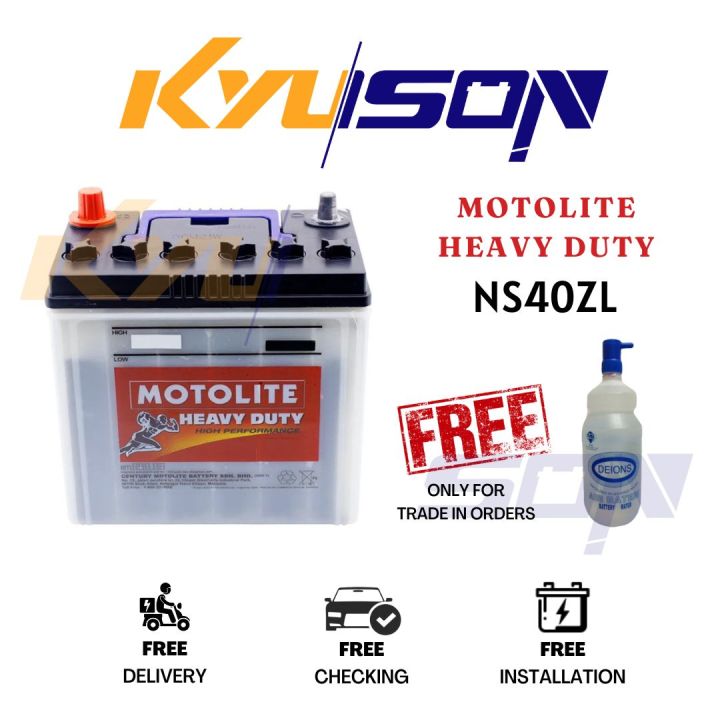 NS40 NS40ZL Motolite Heavy Duty WET Car Battery Bateri Kereta *with ...
