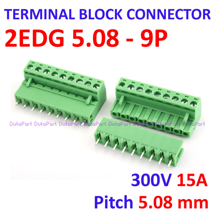 5 SET 2EDG 5.08 9P 9 Pin Lurus Terminal Block Connector 5.08mm Male Female | Lazada Indonesia