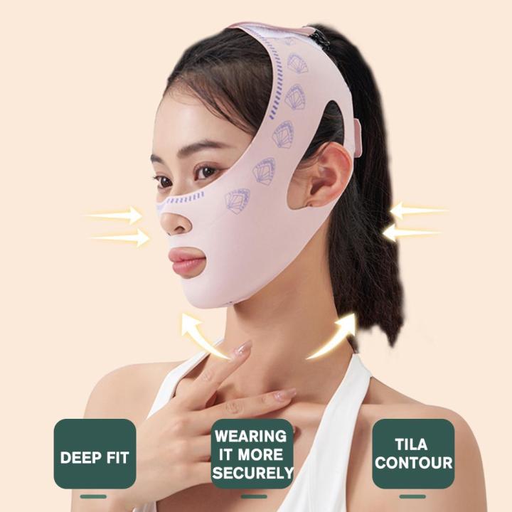 V Face Bandage Lifting Firming Face Double Chin Contouring Face Bandage ...