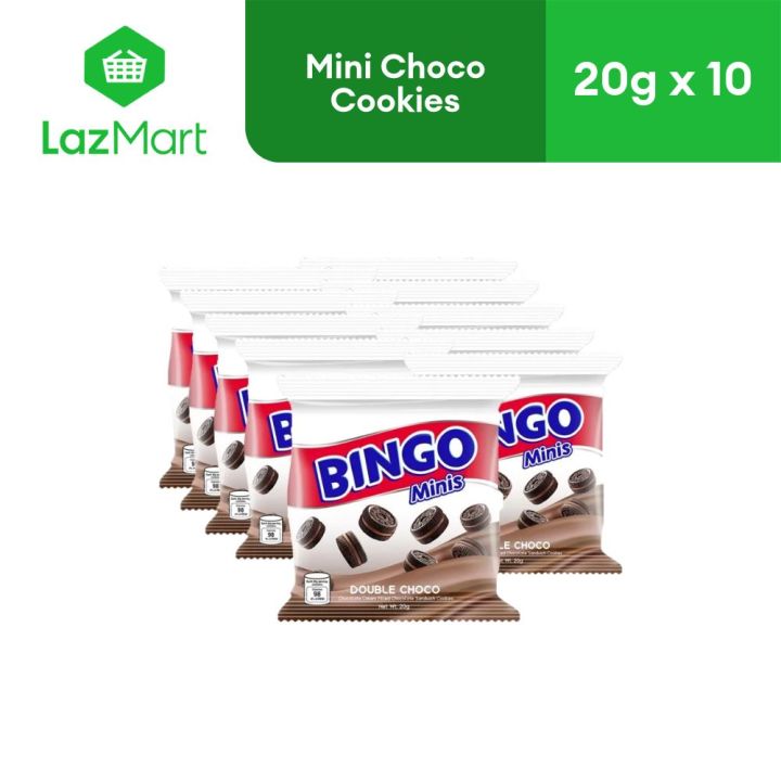 Bingo Double Choco Chocolate Filled Choco Sandwich Cookies Minis 20g ...