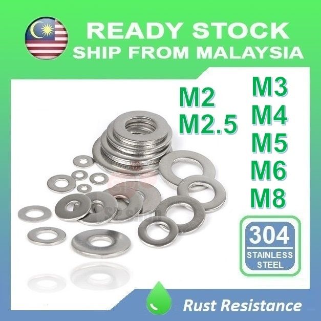 Flat Washer M2 M2.5 M3 M4 M5 M6 M8 M10 M12 M14 M16 Stainless Steel 304 Washers Plain Washer ...