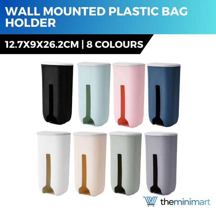 Wall Mounted Plastic Bag Holder [ Grocery Trash Bag Dispenser Organizer ...