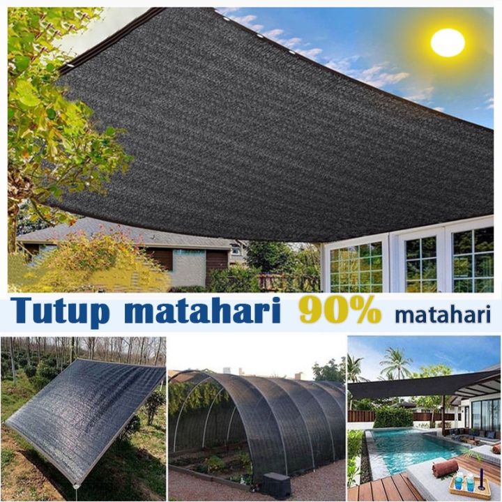 90% Paranet Hitam Jaring Paranet Pelindung Sinar Matahari SunShade Net ...