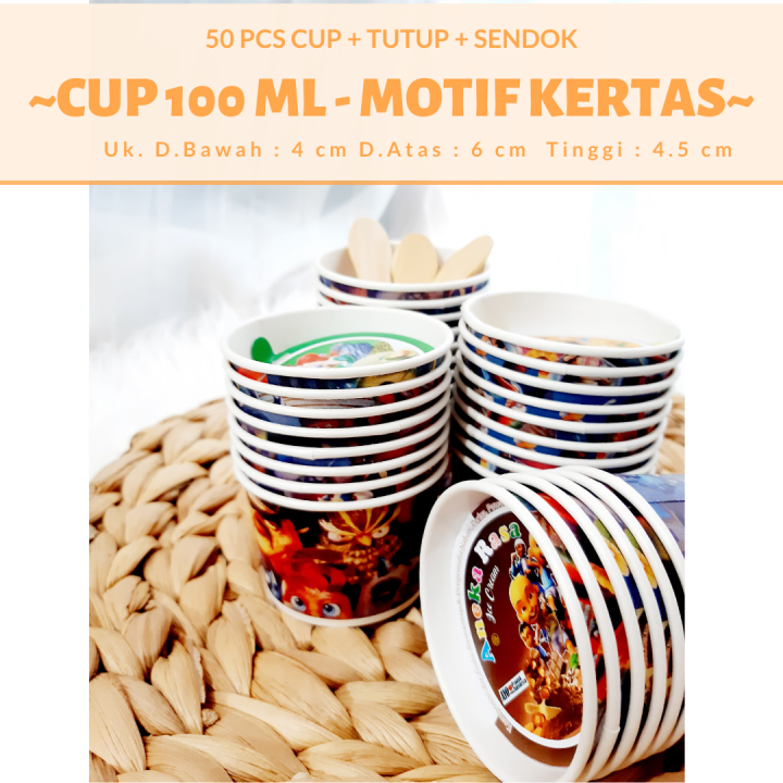 kap es krim / cup ice cream/cup es cream paper 100PP | Lazada Indonesia