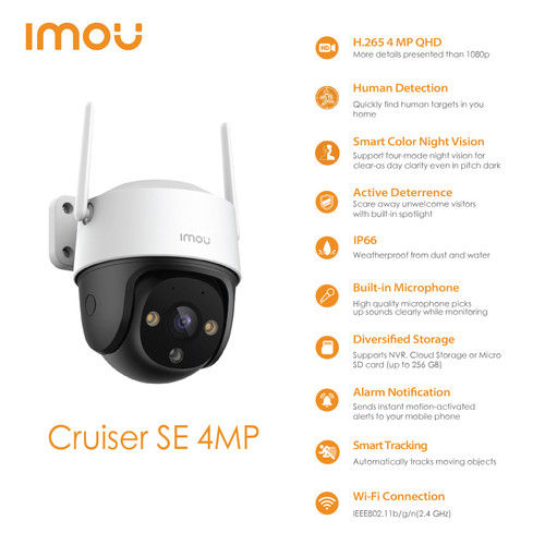 DAHUA IMOU CRUISER SE+ (2MP/4MP) OUTDOOR PTZ CCTV Wireless IP Camera ...