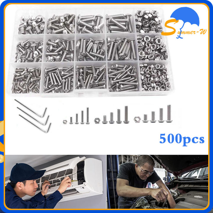 500pcs Baut Soket Mur dan Mur Stainless Steel 304 Hex Socket Bolt and ...