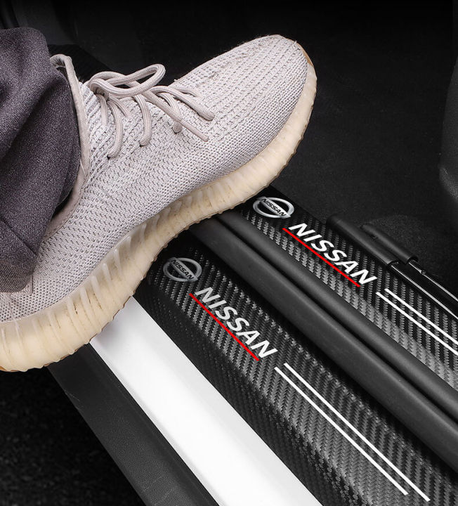 Carbon Fiber leather Threshold Protection Sticker Car Door Threshold ...