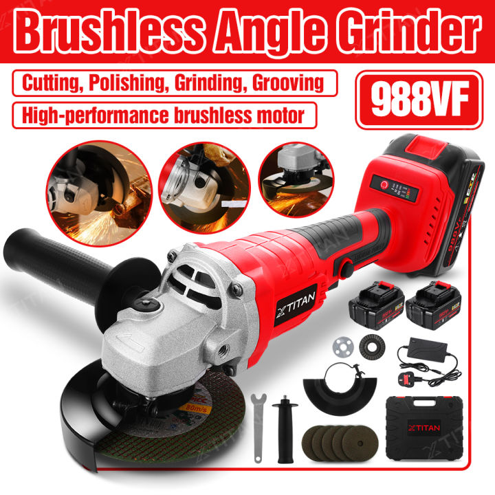 【2 batteries】XTITAN Electric Angle Grinder 2in1 use grinding machine ...