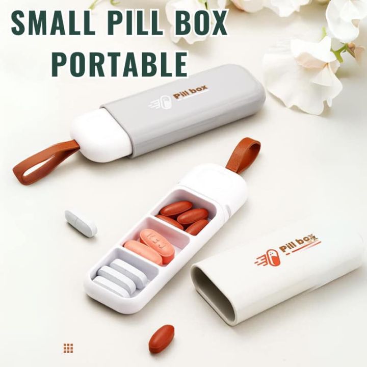 Portable Pill Box with Lanyard - Good Sealing, Large Capacity, 3 Grids ...