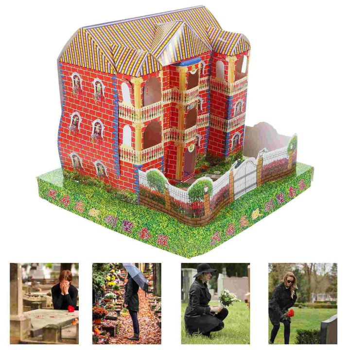 Chinese Ancestor Money Chinese Josspaper Three-Storey Villa Papercraft ...