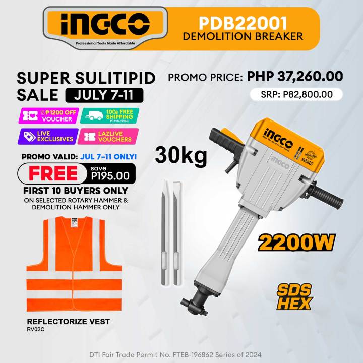 INGCO Demolition Hammer 2200W PDB22001 IPT | Lazada PH